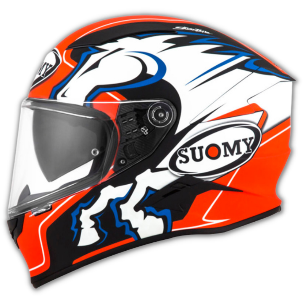CAPACETE SUOMY SPEEDSTAR ZEROFOUR – Vermelho Flúor, Azul e Branco – JR ...