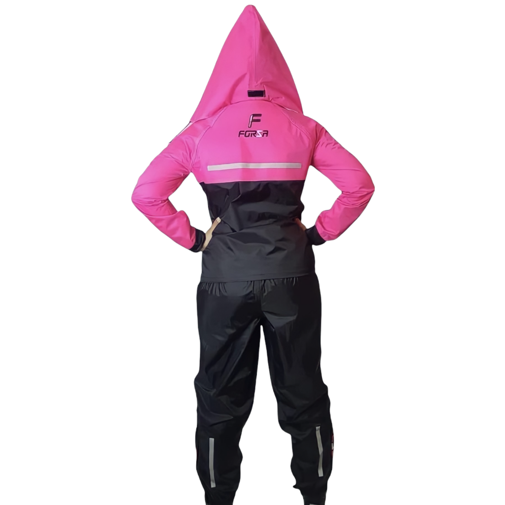 CAPA DE CHUVA FEMININA FORZA NEW SPEED – Rosa e Preta – JR Speed Racing