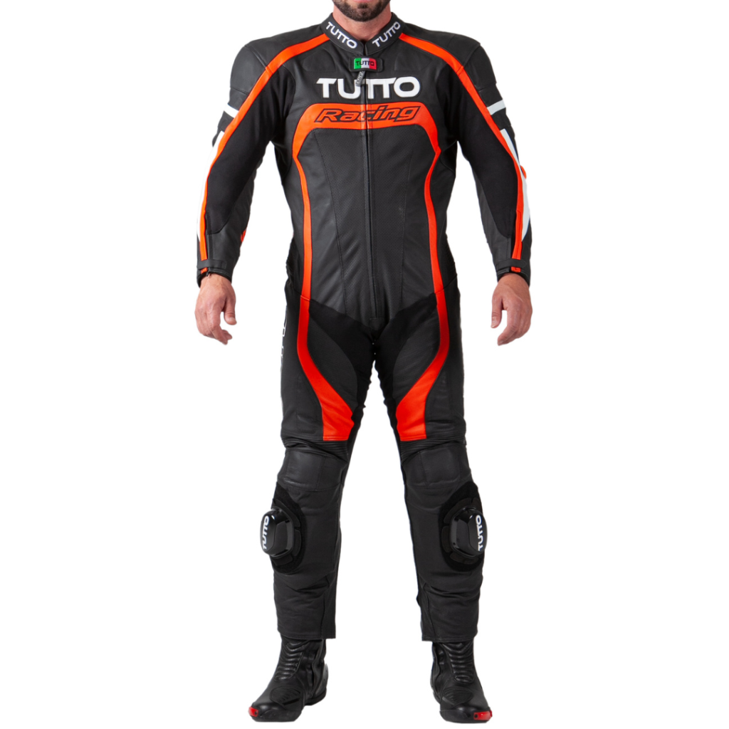 MACACÃO TUTTO RACING V2 PEÇA ÚNICA – Preto e Laranja – JR Speed Racing