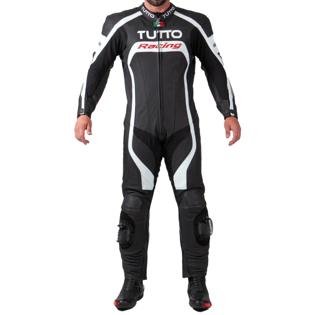 MACACÃO TUTTO RACING V2 PEÇA ÚNICA – Preto Branco e Prata – JR Speed Racing