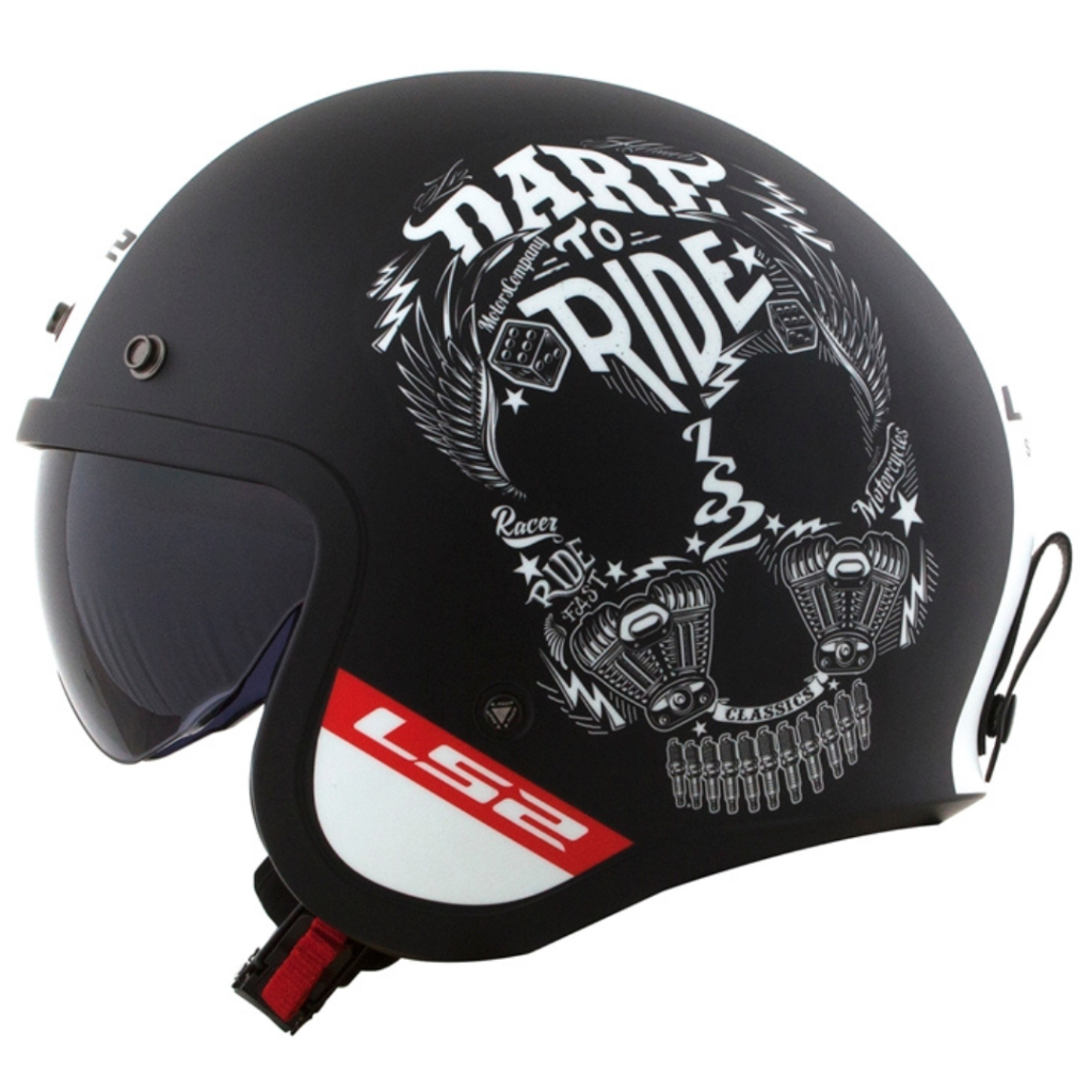 CAPACETE LS2 SPITFIRE OF599 INKY MATT – Preto e Branco – JR Speed Racing