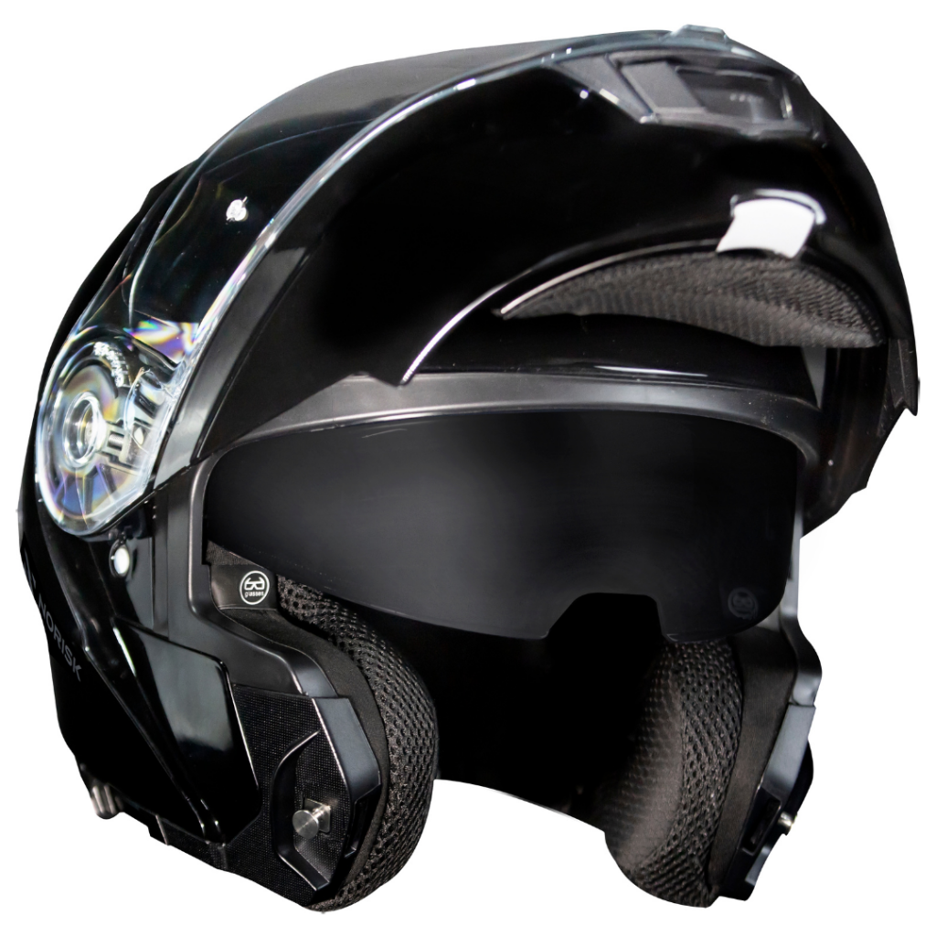 CAPACETE NORISK MOTION MONOCOLOR GLOSS ESCAMOTEÁVEL – Preto Brilhante ...