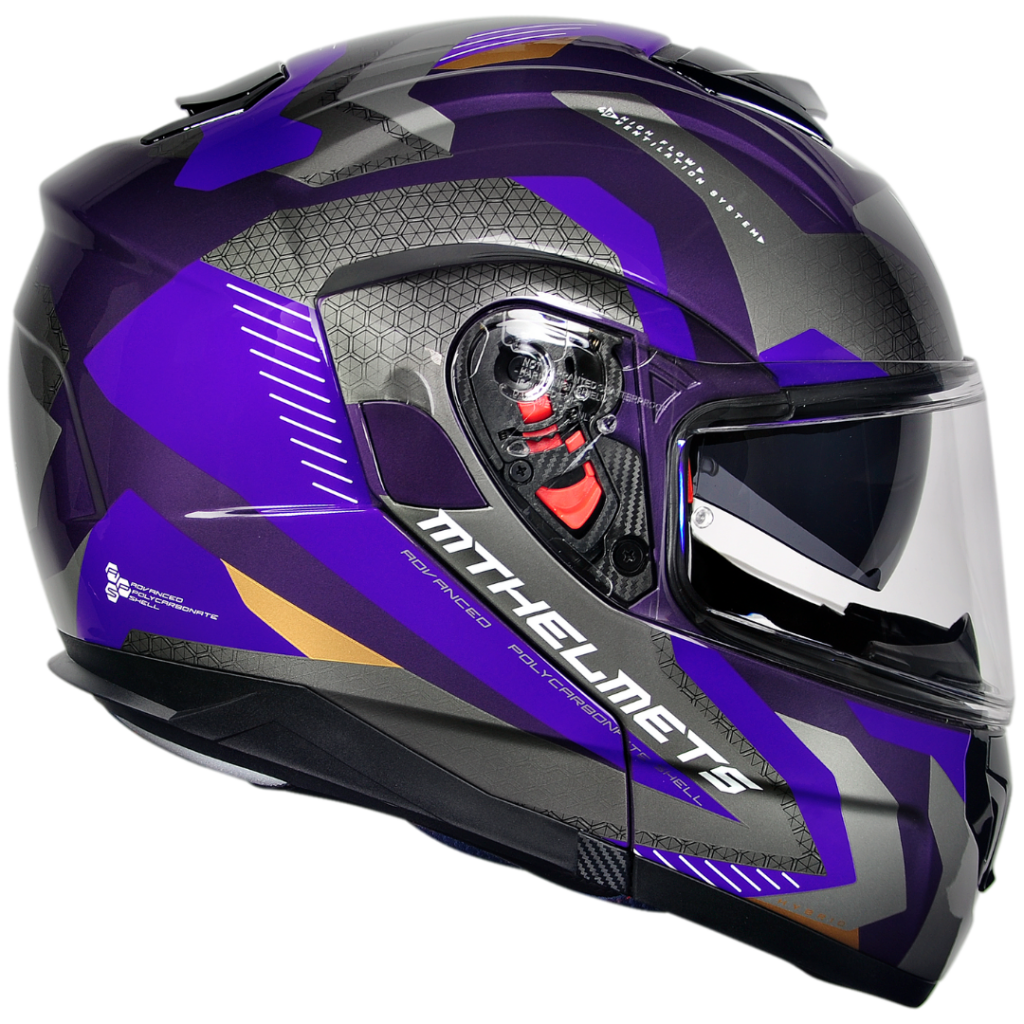 CAPACETE MT HELMETS SV ATOM HYBRID ESCAMOTEÁVEL – Cinza e Roxo – JR ...