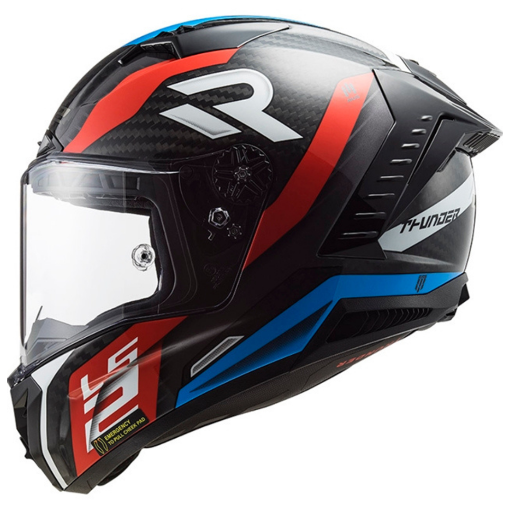 CAPACETE LS2 FF805 THUNDER CARBON SUPRA – Azul e Vermelho – JR Speed Racing