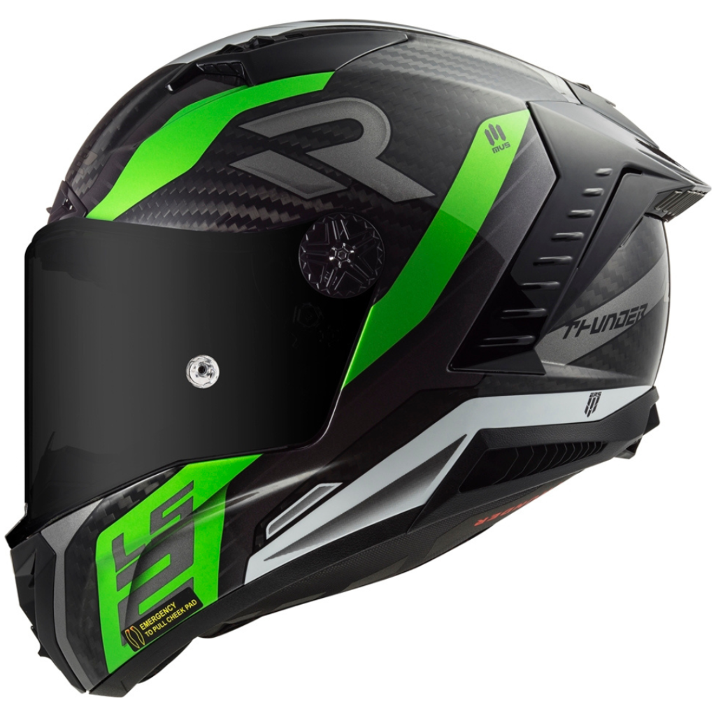 CAPACETE LS2 FF805 THUNDER CARBON SUPRA – Verde e Branco – JR Speed Racing