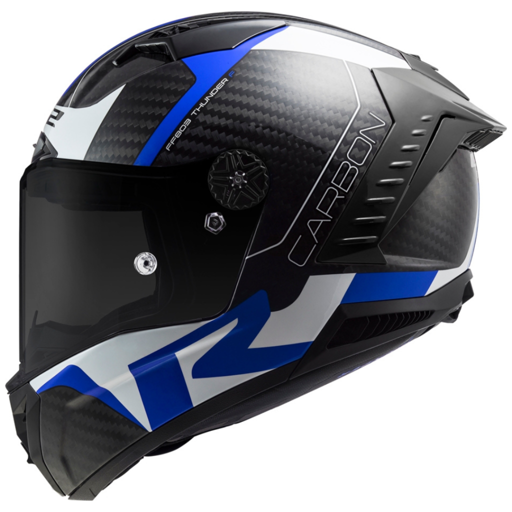 CAPACETE LS2 FF805 THUNDER CARBON RACING – Azul e Branco – JR Speed Racing