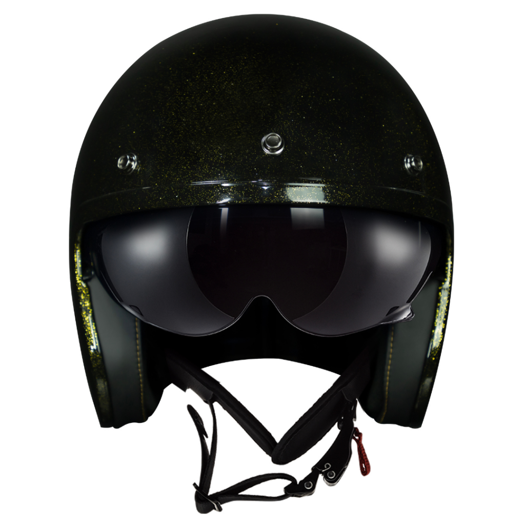 CAPACETE LS2 SPITFIRE OF599 DISCO – Preto e Dourado – JR Speed Racing