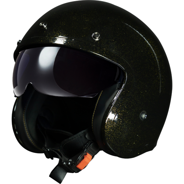 CAPACETE LS2 SPITFIRE OF599 DISCO – Preto e Dourado – JR Speed Racing
