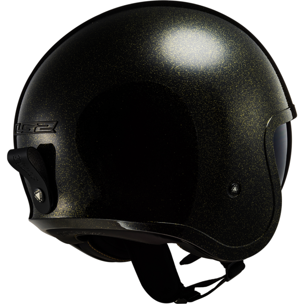 CAPACETE LS2 SPITFIRE OF599 DISCO – Preto e Dourado – JR Speed Racing