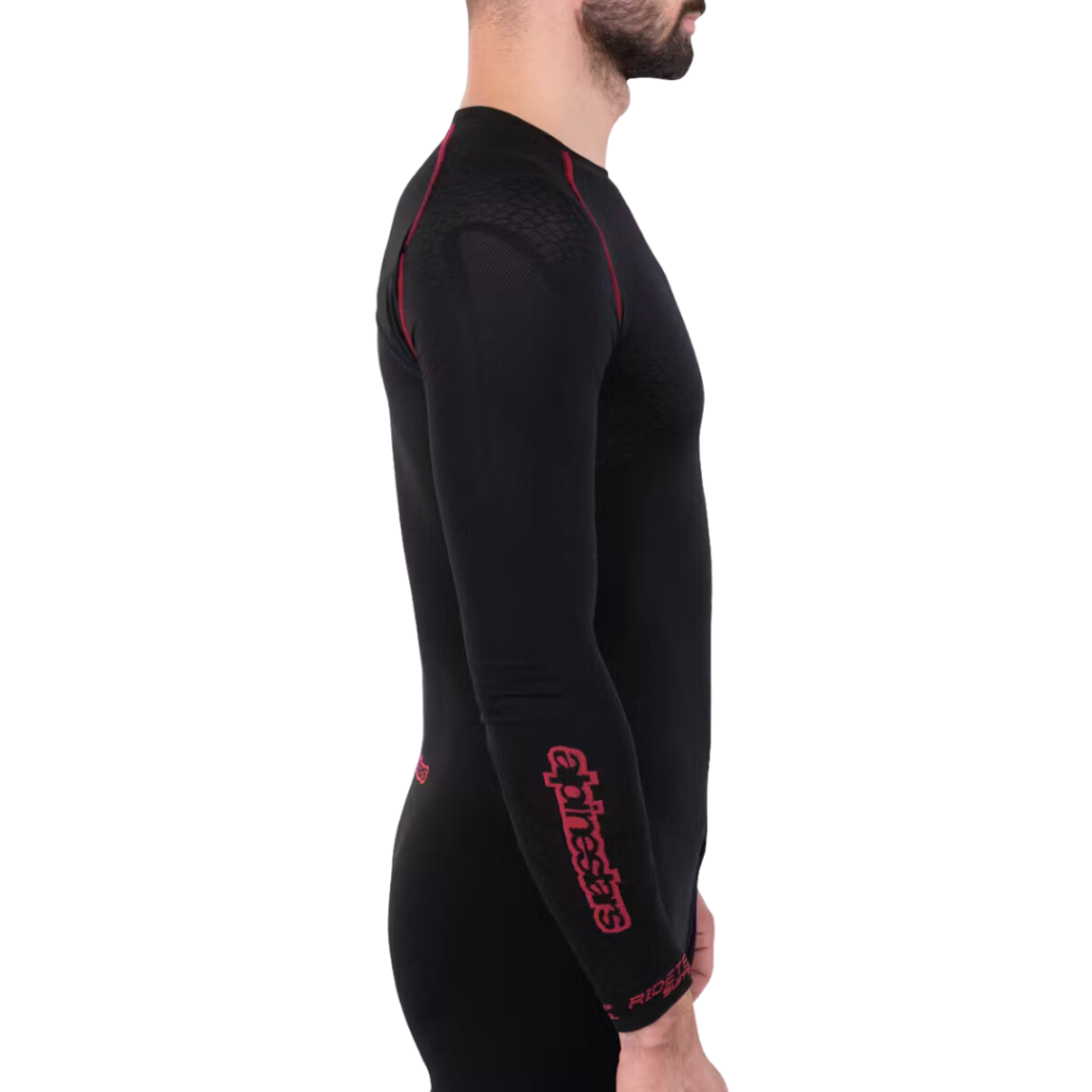 SEGUNDA PELE ALPINESTARS RIDE TECH LITE 1 PEÇA – Preta e Vermelha – JR ...