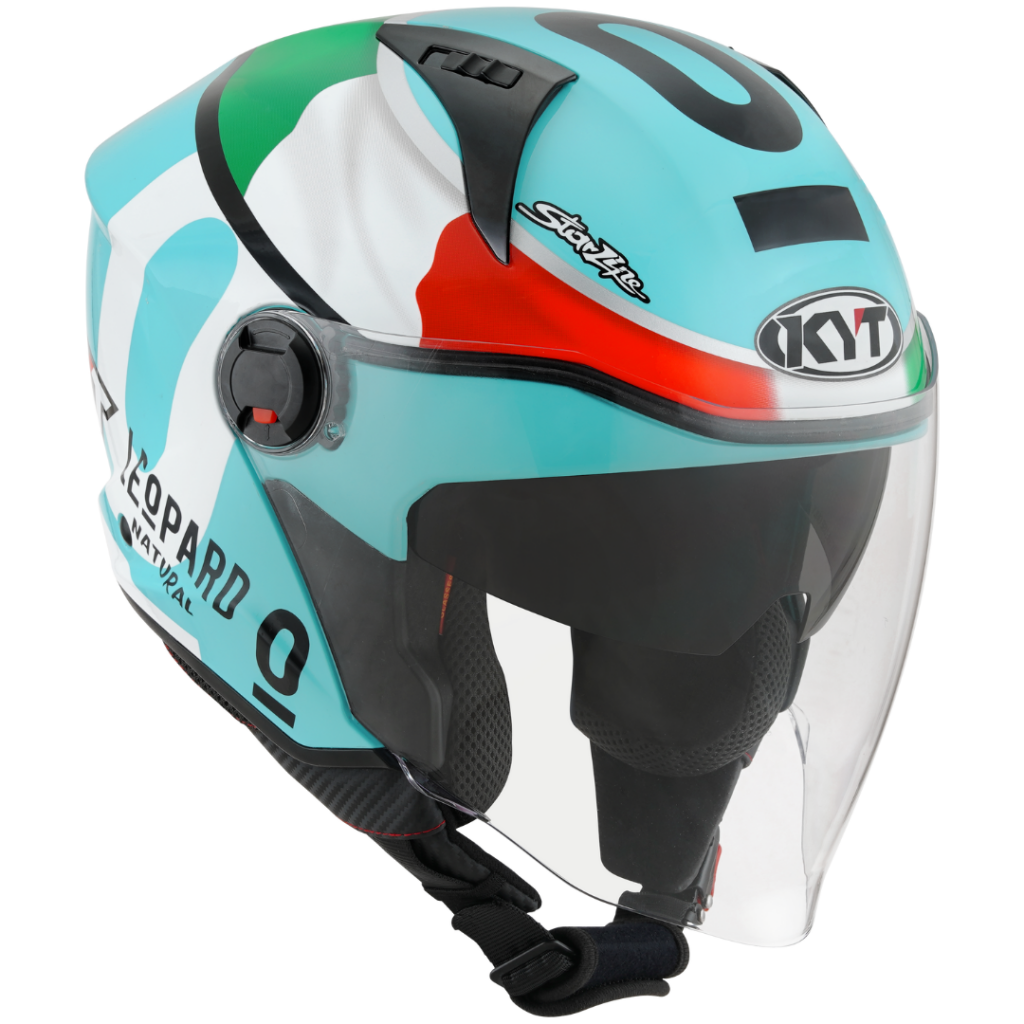 CAPACETE KYT D-CITY DENNIS FOGGIA LEOPARD ITALY – Azul Tiffany Verde ...