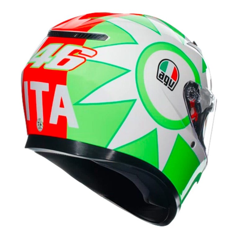 CAPACETE AGV K-3 ROSSI MUGELLO 18 – Branco Vermelho e Verde – JR Speed ...